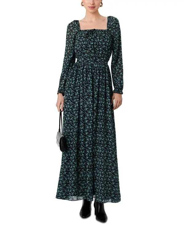 French Connection Marina Silky Chiffon Floral Maxi Dress