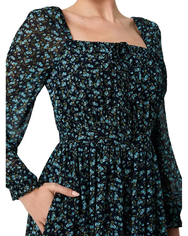 French Connection Marina Silky Chiffon Floral Maxi Dress