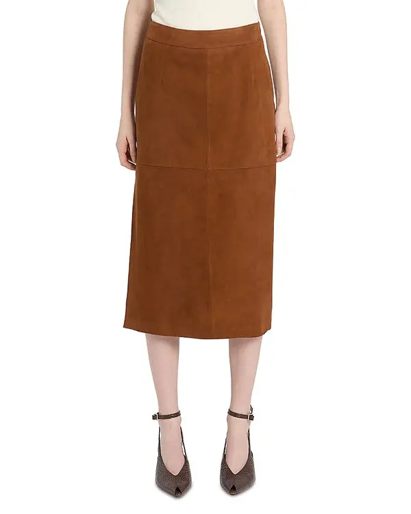 Marella Mllmarmo Suede Skirt - Cognac