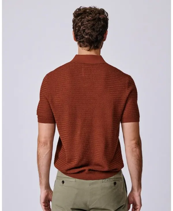 Aubin Alford Textured Cotton Polo Shirt