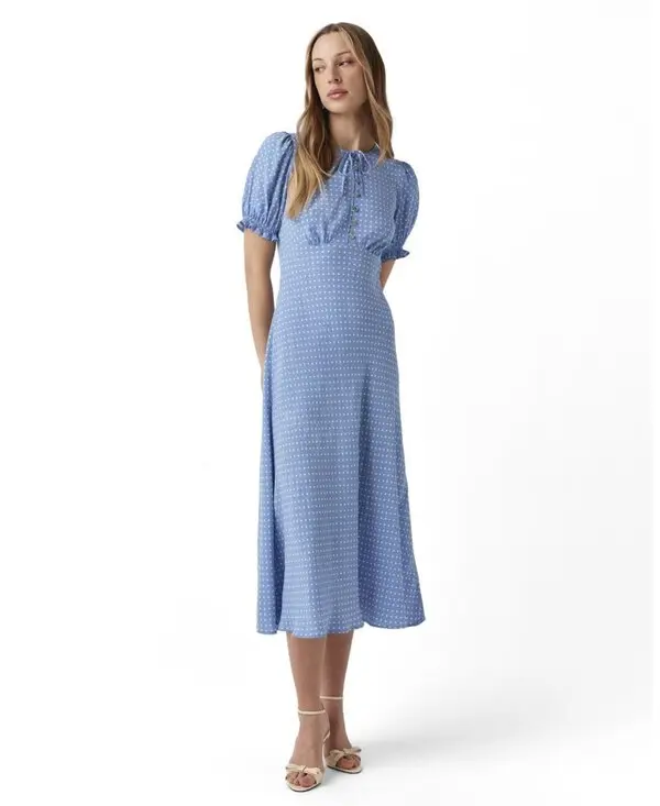 GHOST LONDON Clarissa Tie Front Midi Dress