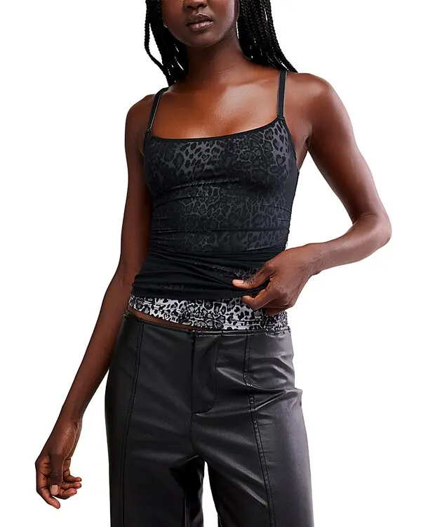 Free People Sugar & Spice Cami Top Leopard Print