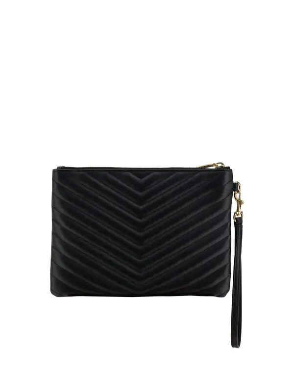 Saint Laurent Matelassé Clutch Bag - Black