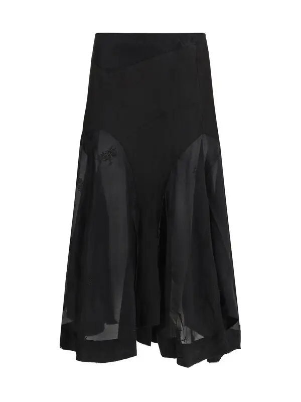 Our Legacy Petti Skirt Noir Bloom Ethereal Veil - Black