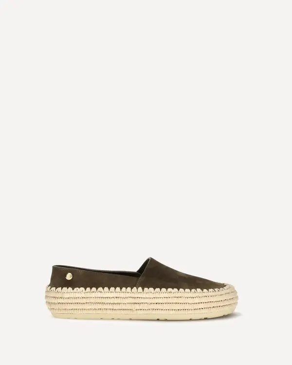 Loewe Rio Suede And Raffia Espadrillas - Brown