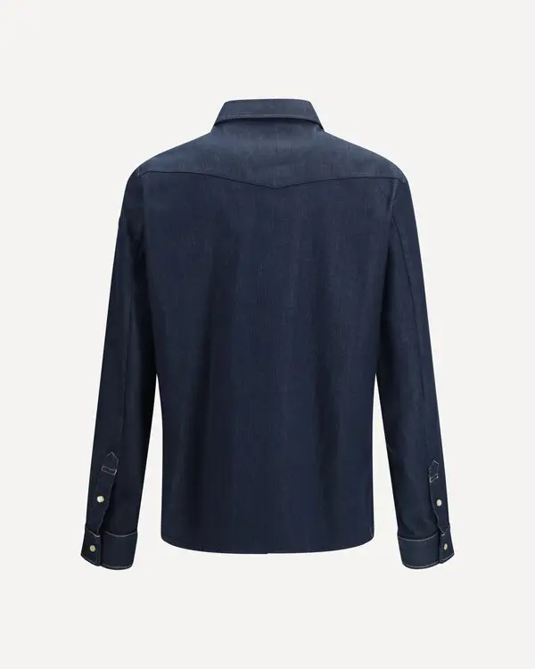 Moncler Denim Jacket With Logo Patch