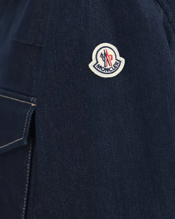 Moncler Denim Jacket With Logo Patch