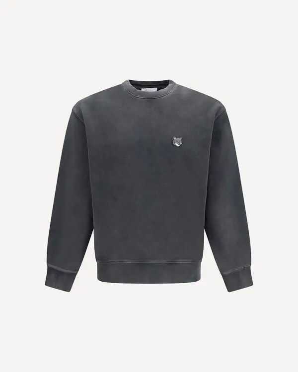 Maison Kitsuné Crewneck Sweater With Fox Head Logo Ale