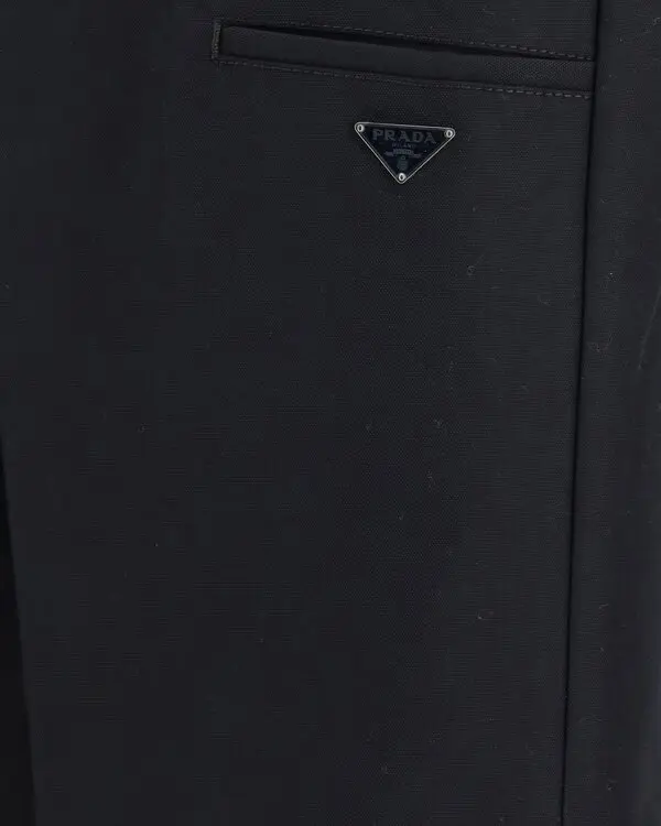 Prada Technical Wide-leg Canvas Trousers