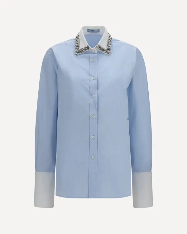 Prada Jewel-embellished Collar Shirt