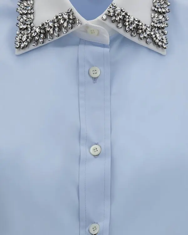 Prada Jewel-embellished Collar Shirt
