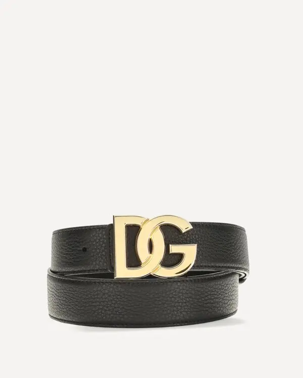 Dolce & Gabbana Calfskin Leather Belt - Black