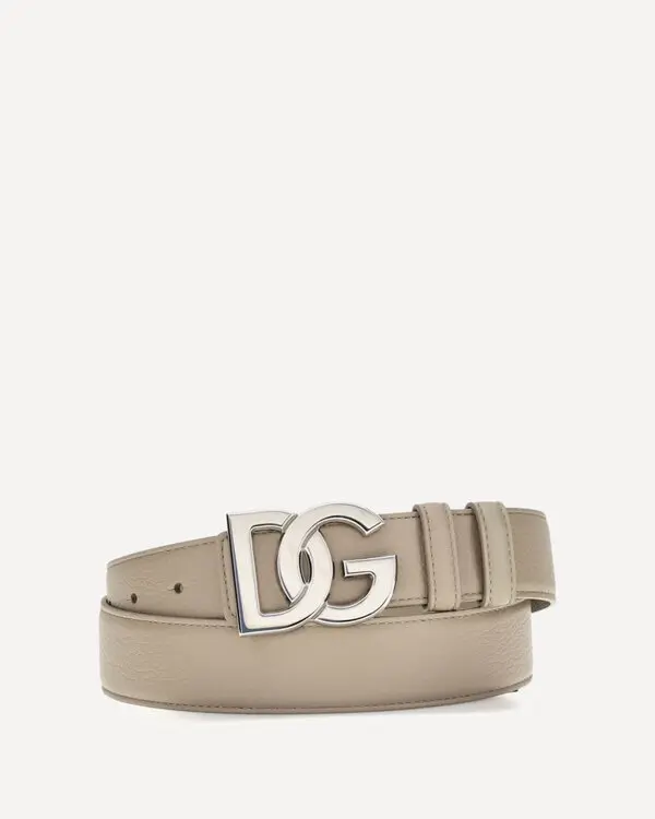 Dolce & Gabbana Calfskin Leather Belt - Beige