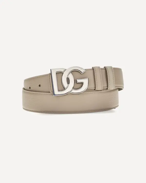 Dolce & Gabbana Calfskin Leather Belt With Dg Buckle