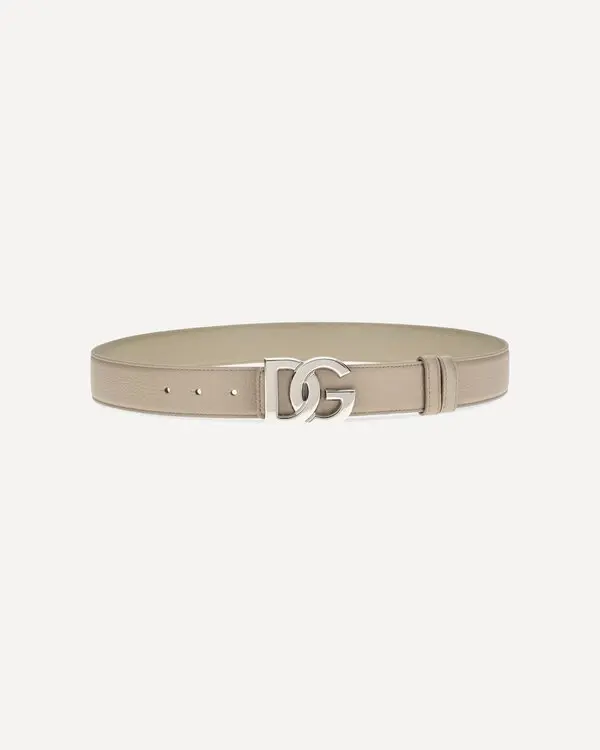 Dolce & Gabbana Calfskin Leather Belt With Dg Buckle