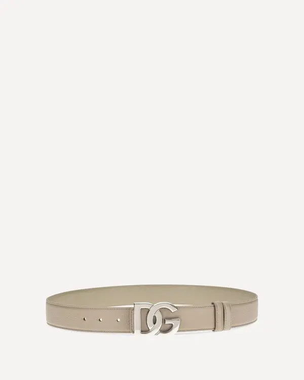 Dolce & Gabbana Calfskin Leather Belt With Dg Buckle