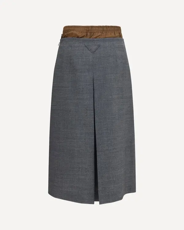 Prada Midi Skirt With Topstitching
