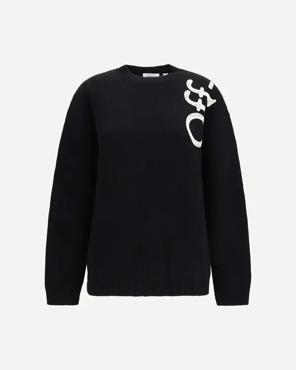 Off-White Vertical Bookish Crewneck Sweater - Black