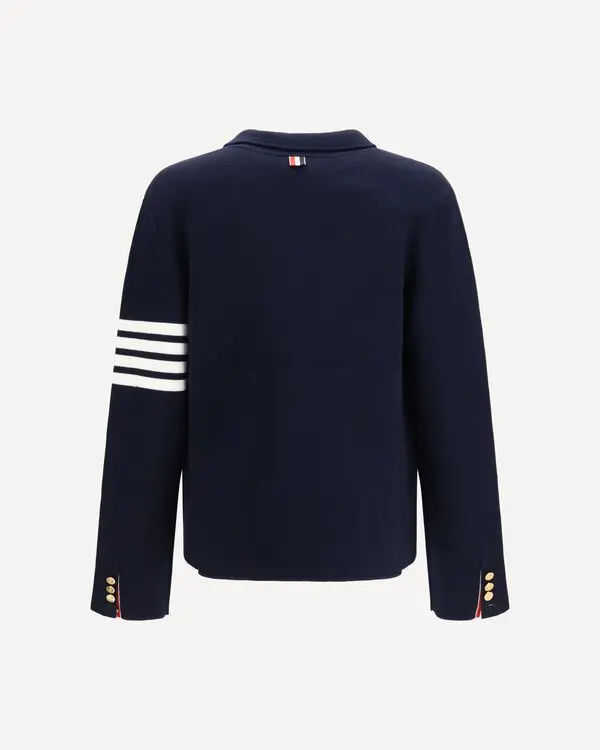 Thom Browne Single-breasted Wool Jacket With Four-bar Sleeve Detail