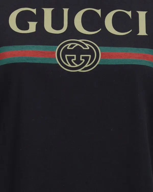 Gucci Cotton And Silk Jersey T-shirt With Interlocking Gg Print