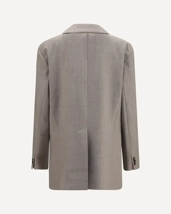 P.a.r.o.s.h Virgin Wool Double-breasted Blazer - Beige
