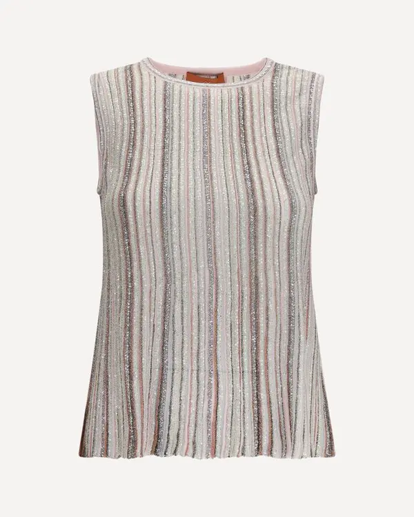 Missoni Sleeveless Ribbed Sequin Top
