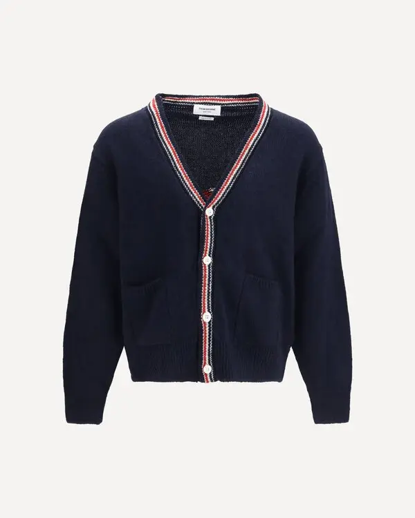 Thom Browne Hector Donegal Yarn Cardigan - Blue