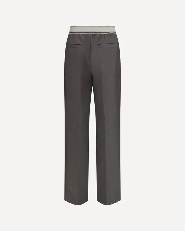 Versace Wool And Mohair Jacquard Motif Pants