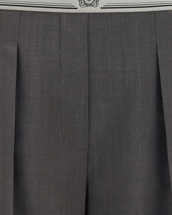 Versace Wool And Mohair Jacquard Motif Pants