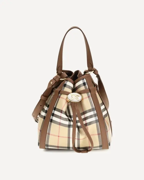 Burberry Mini Check Bucket Bag - Beige
