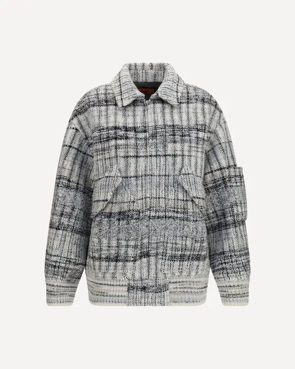 Missoni Oversized Check Wool-blend Bomber Jacket