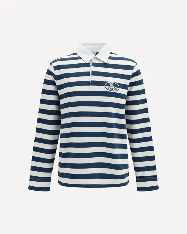 Burberry Triped Long-leeve Cotton Polo - Multicolour