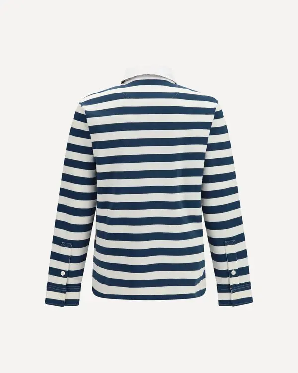 Burberry Triped Long-leeve Cotton Polo