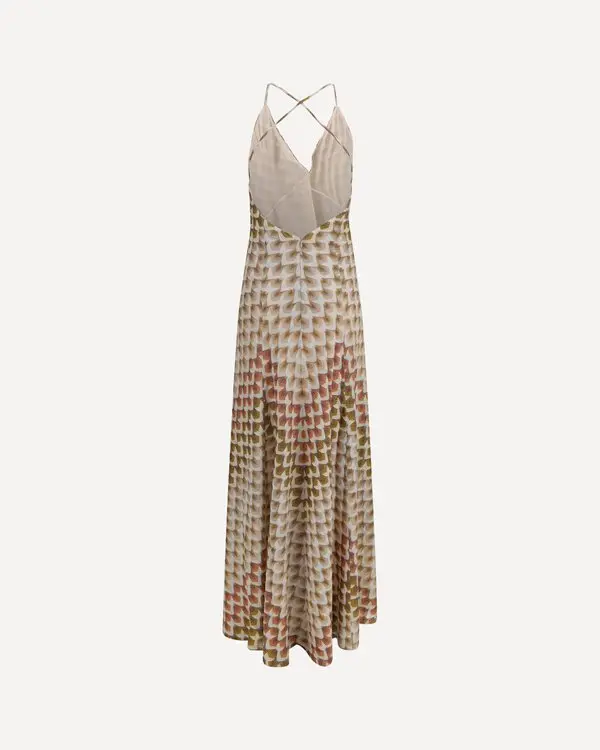 Missoni Long Lamé Viscose Dress With Crossed Straps