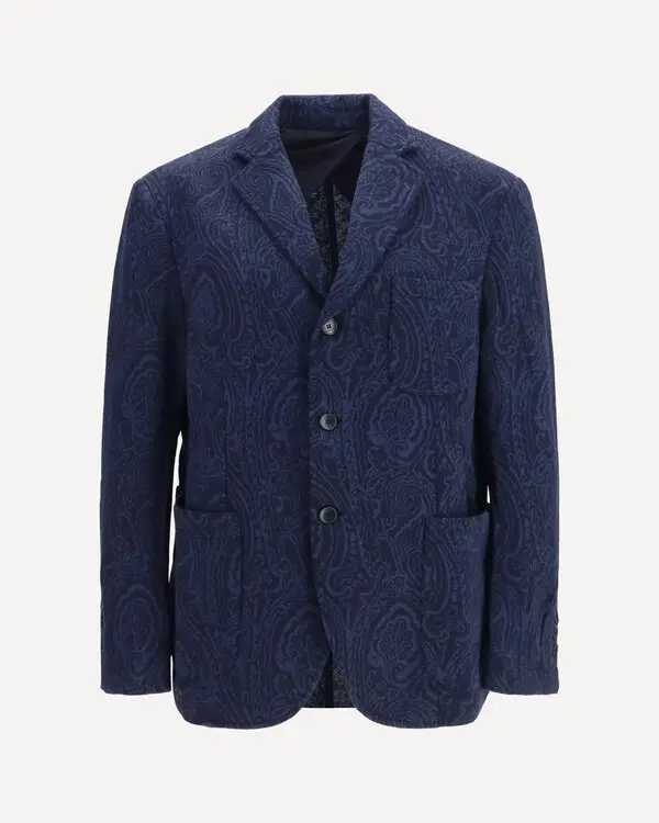 Etro Single-breasted Arnica Jacquard Wool-blend Jacket
