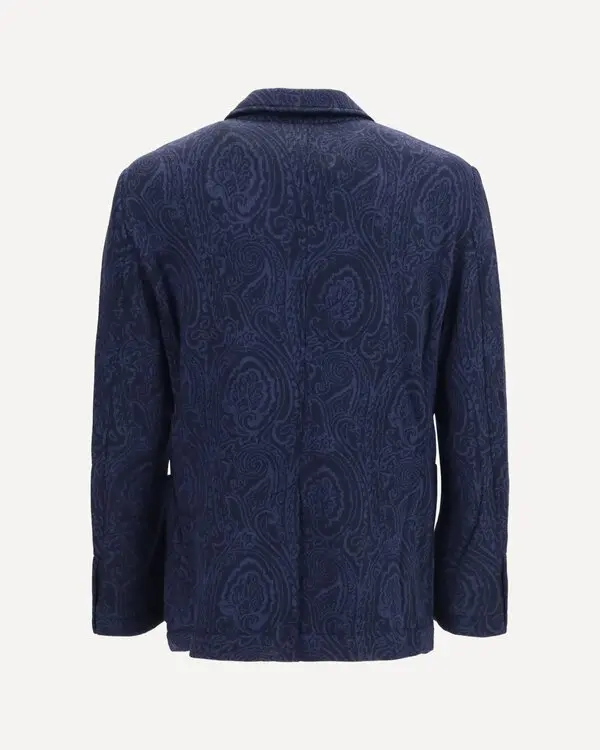 Etro Single-breasted Arnica Jacquard Wool-blend Jacket