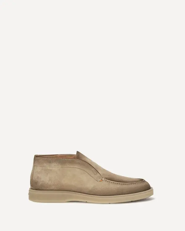 Santoni Digits Suede Slip-on Loafers - Beige