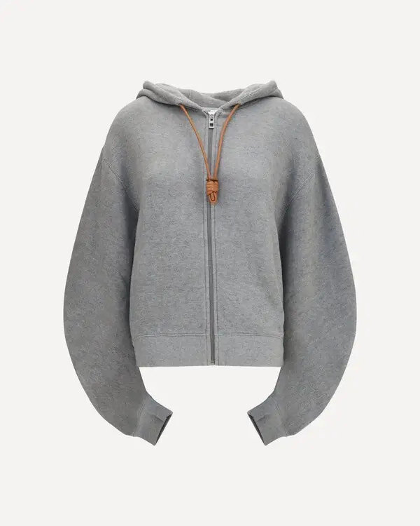 Loewe Flaco Cotton And Cahmere Hooded Weathirt - Grey