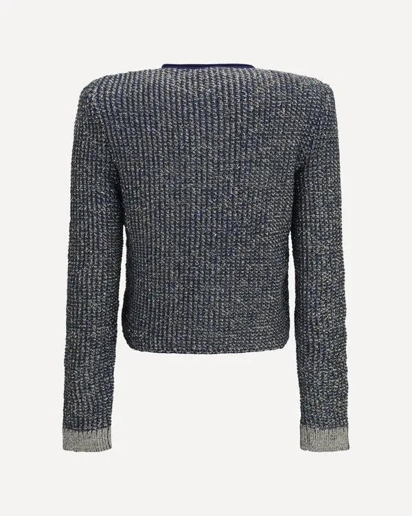 Balmain Quilted Sequin Cardigan With Decorative Buttons