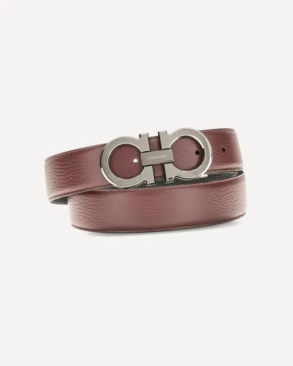FERRAGAMO Reversible And Adjustable Gancini Belt