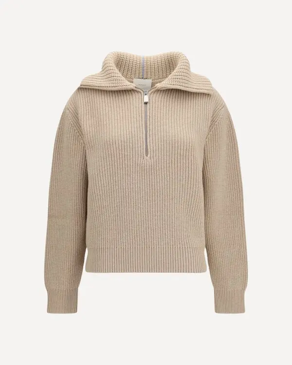 Malo Cashmere High-neck Zip Sweater