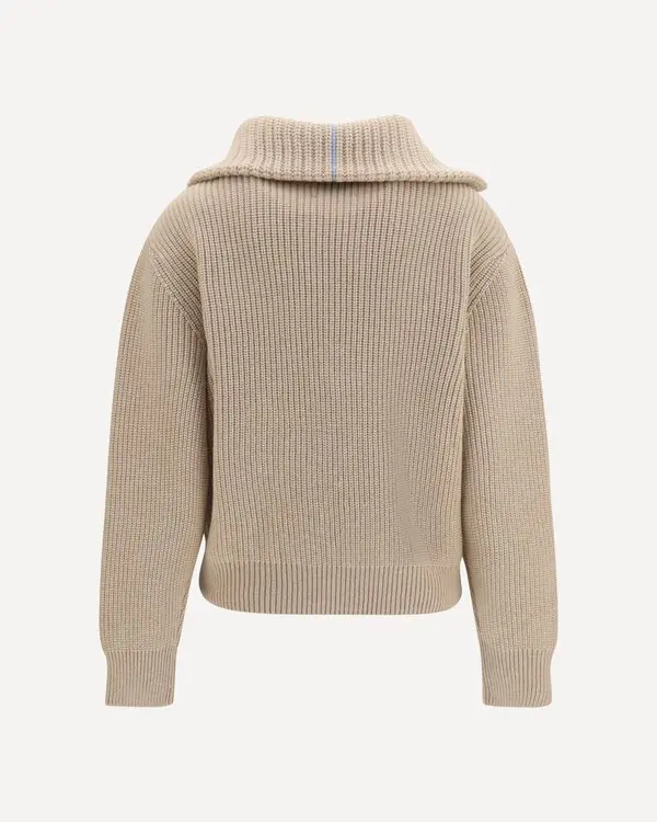 Malo Cashmere High-neck Zip Sweater