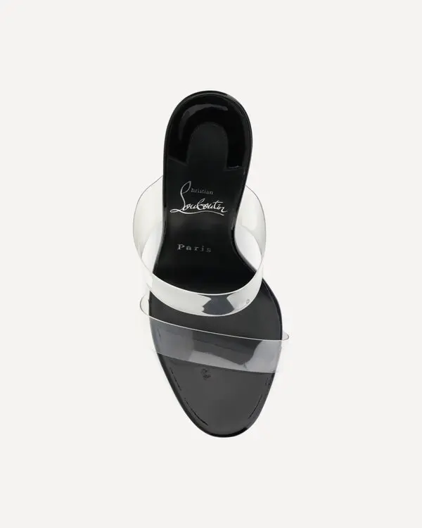 CHRISTIAN LOUBOUTIN Solo Zee Sculptural Wedge Mules - Black