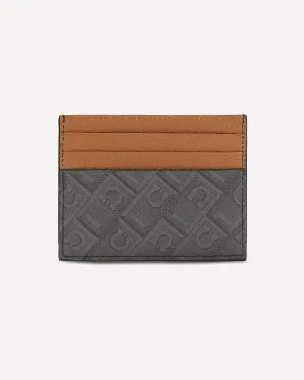 FERRAGAMO Monogram Leather Cardholder