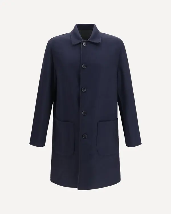 Etro Soho Reversible Wool-blend Coat - Blue