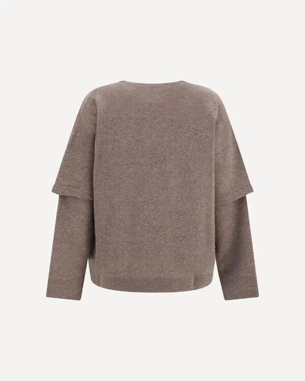 DARKPARK Troy Double-sleeve Cashmere Sweater - Brown