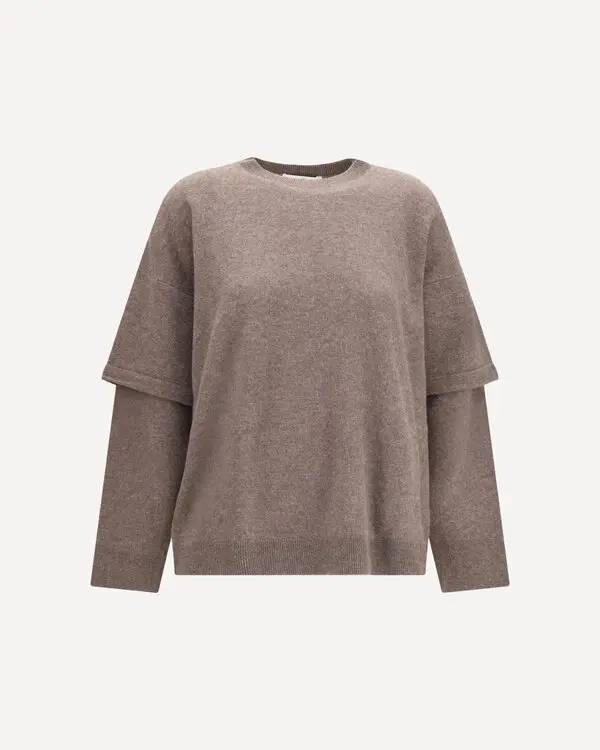 DARKPARK Troy Double-sleeve Cashmere Sweater - Brown
