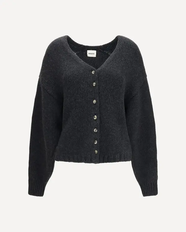 Khaite Axel V-neck Cashmere Cardigan - Grey