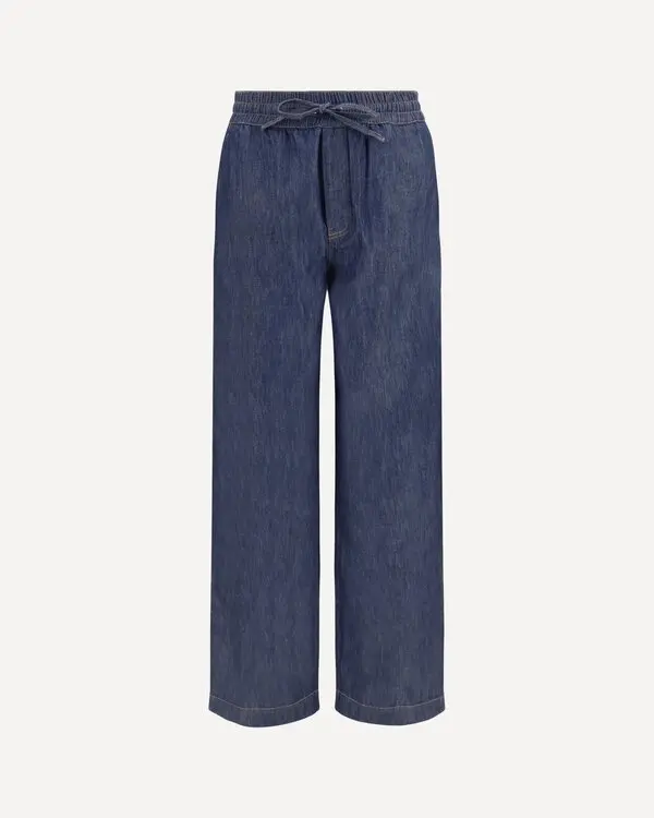 Loewe Cotton Chambray Drawstring Pants - Blue