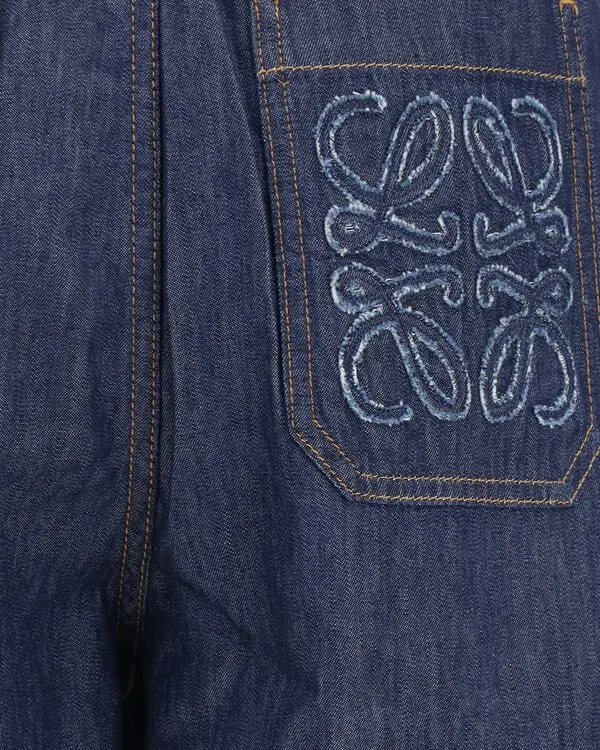 Loewe Cotton Chambray Drawstring Pants - Blue